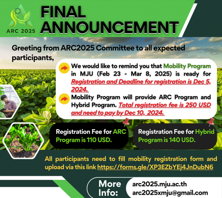 arc2025 – 11th Southeast Asian Agricultural and Food Engineering Student Chapter Annual Regional ...
